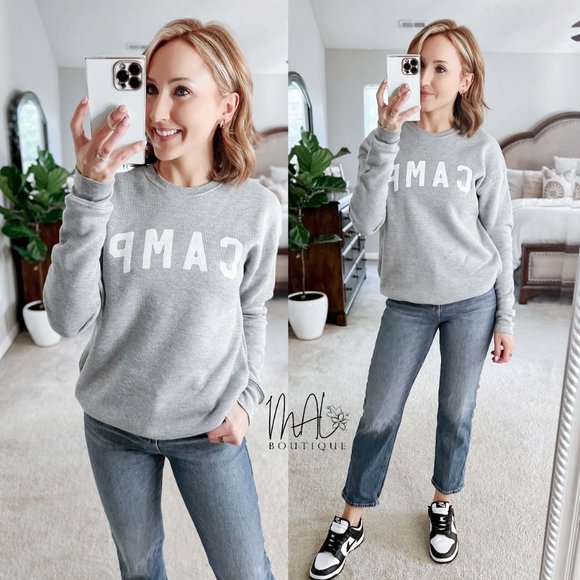 Oat Collective | Tops | Camp Oversized Graphic Sweatshirt | Poshmark